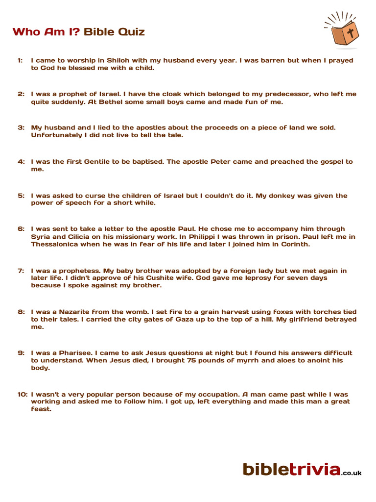 Home Bibletrivia Public HTML PDF Whoami | PDF | Paul The Apostle | Bible