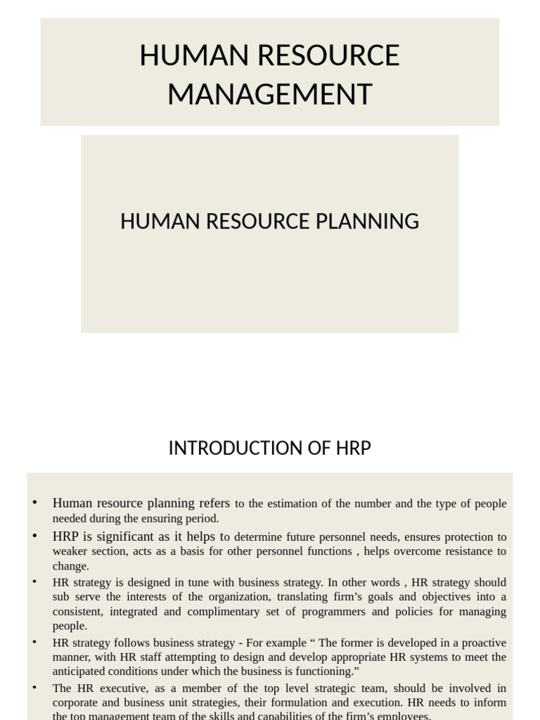 Human Resource Planning | PDF | Human Resources | Forecasting