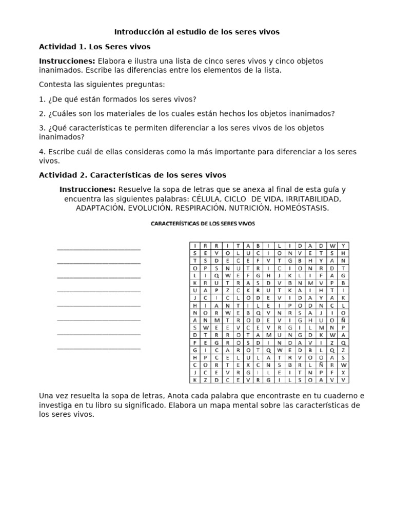 Introducción Al Estudio de Los Seres Vivos | PDF