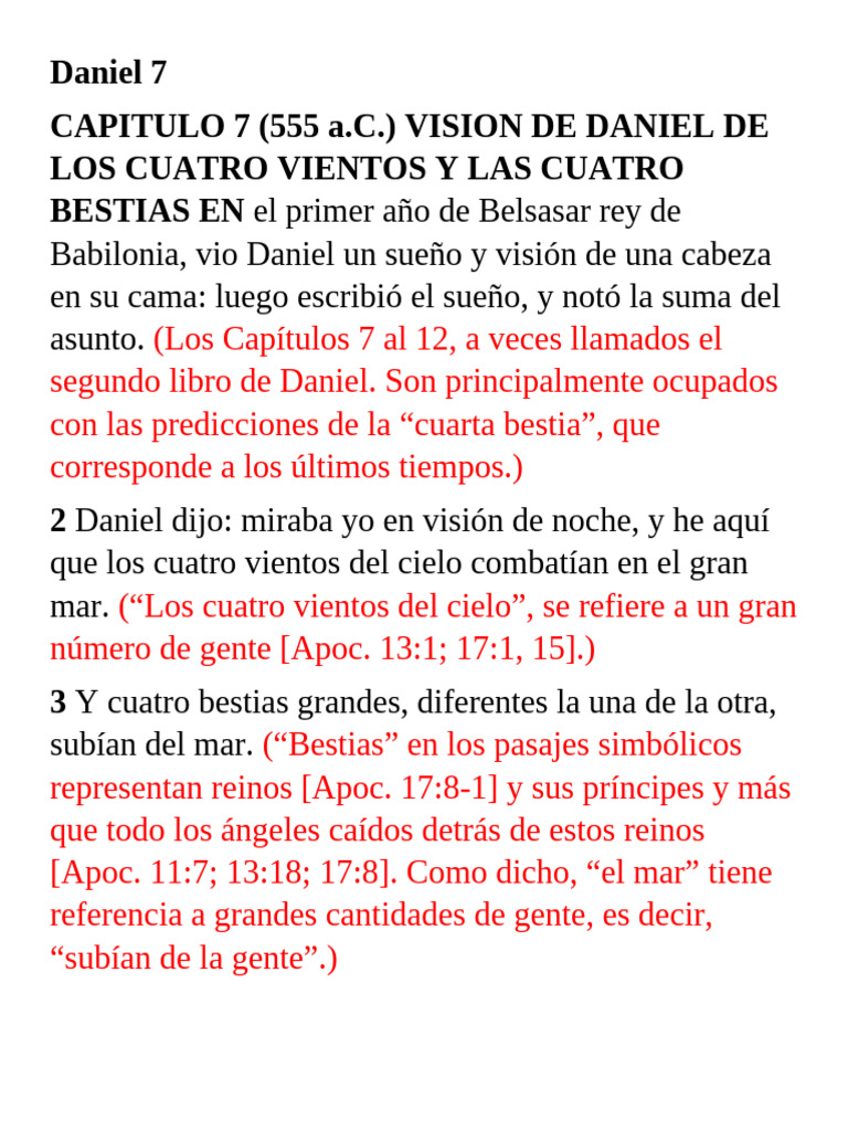 Visión de Daniel: Cuatro Bestias y Profecías | PDF | Roma antigua