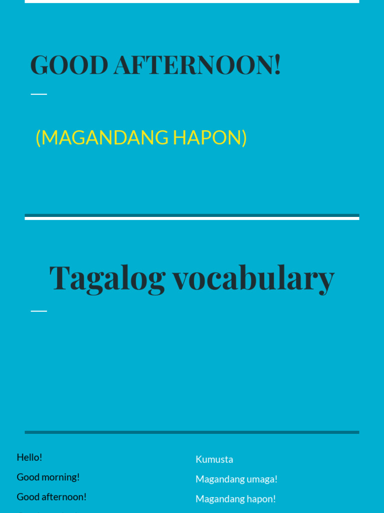 Tutoring Filipino Basics | PDF