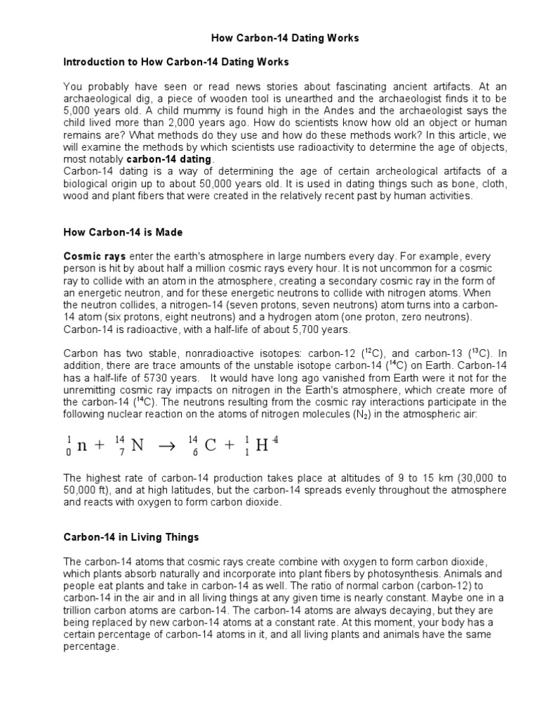 How Carbon-14 Dating Works | PDF | Atoms | Radioactive Decay