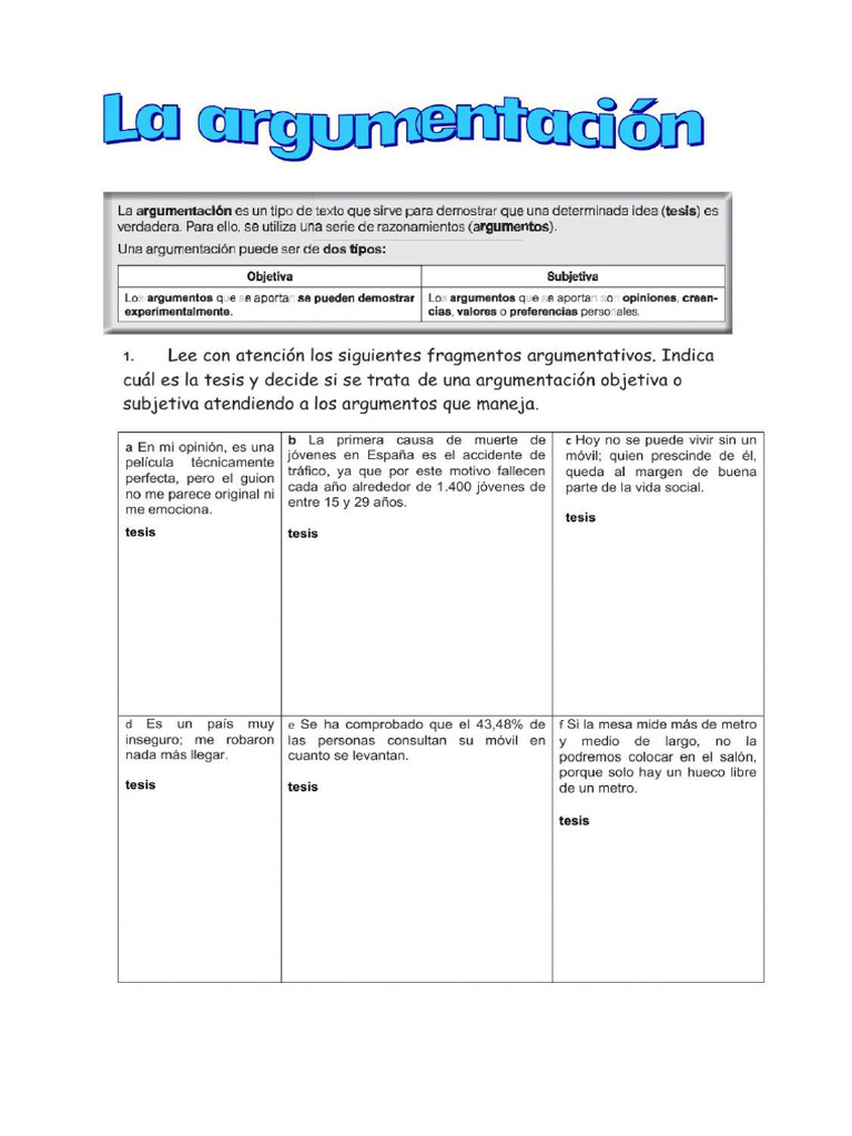 La Argumentación | PDF