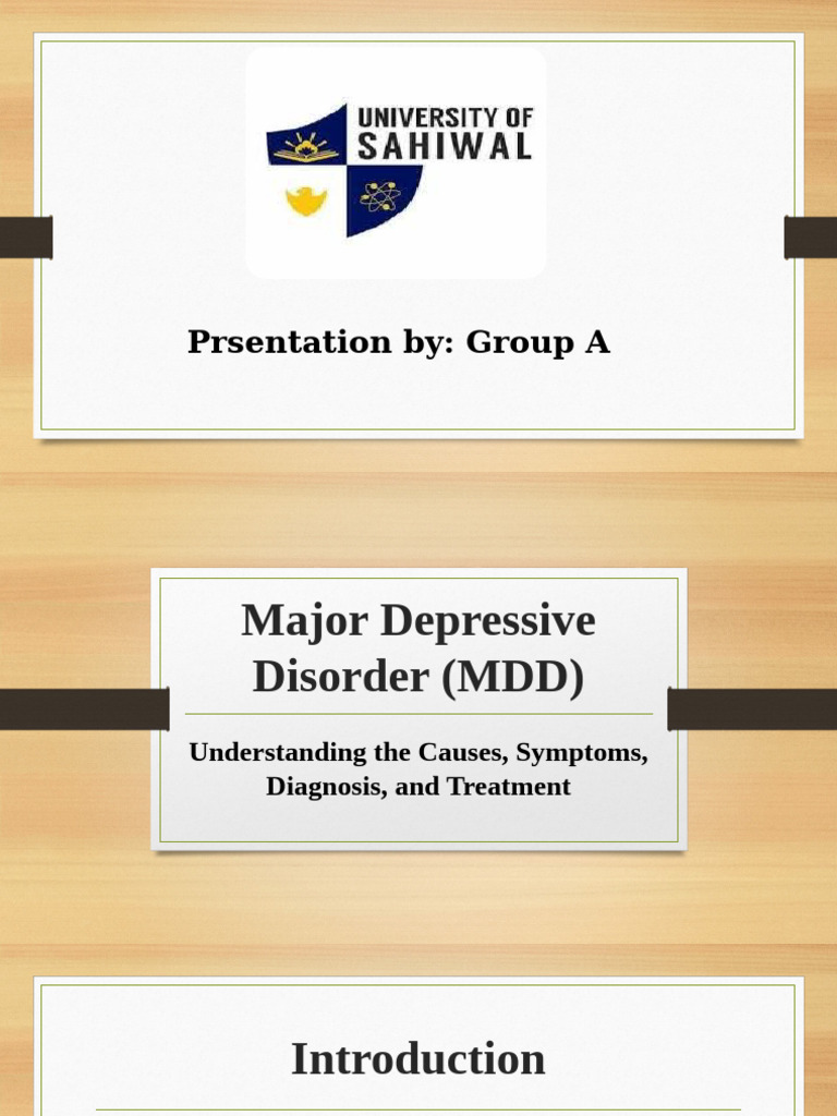 Major Depressive Disorder (MDD) 2 | PDF | Major Depressive Disorder | Mental Disorder