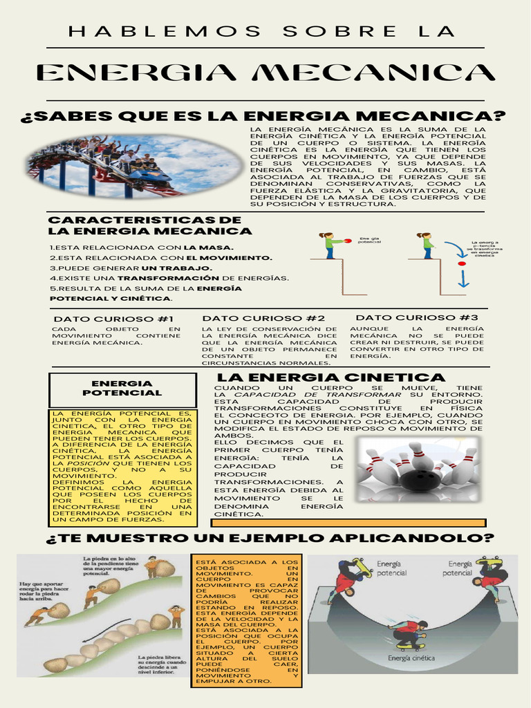 Energía Potencial y Cinética Explicadas | PDF | Energía cinética | Masa