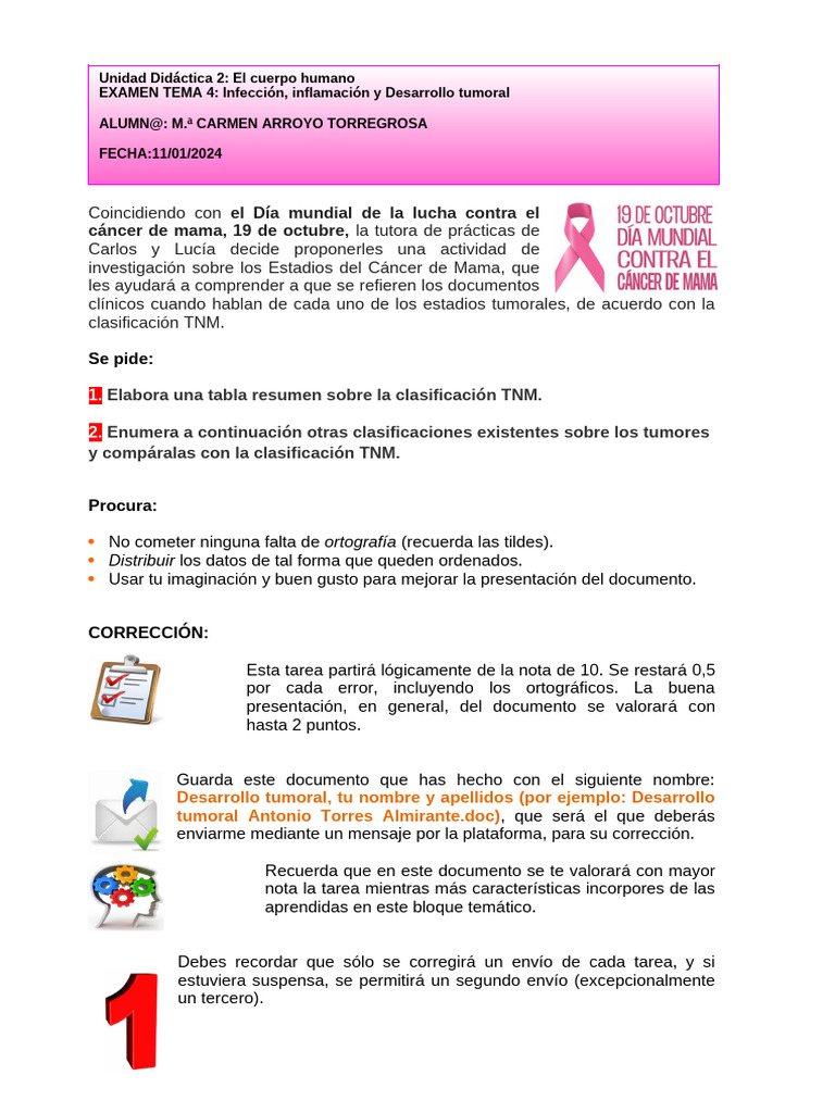 Clasificación TNM del Cáncer de Mama | PDF | Cáncer | Metástasis
