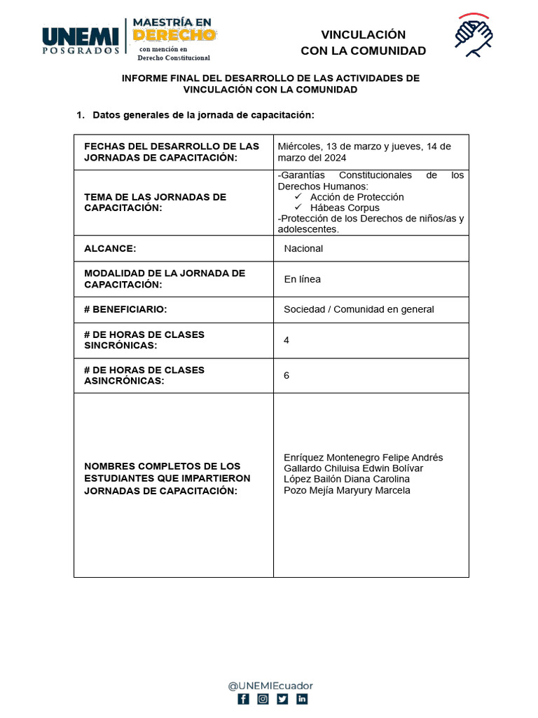 INFORME de VINCULACION TERMINADO Signed Signed Signed - Firmado - Firmado Signed | PDF | Habeas ...