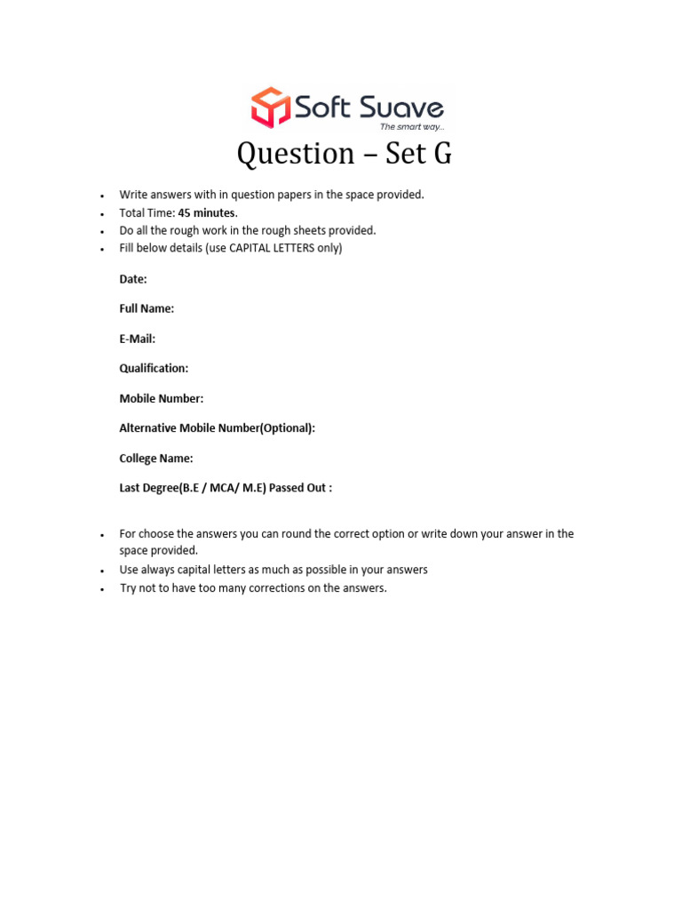 Exam Question Paper Instructions | PDF