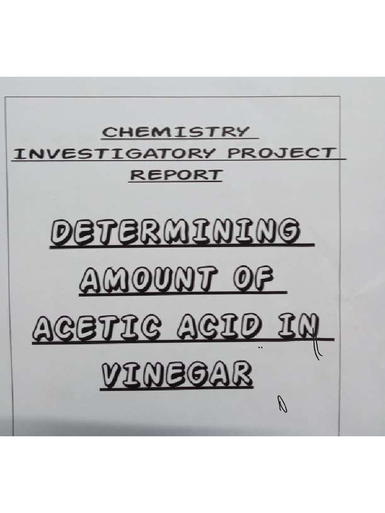 Chemistry - Amount of Acetic Acid in Vinegar | PDF