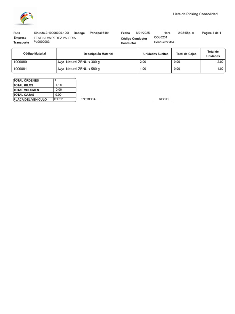 Lista de Picking Consolidad | PDF