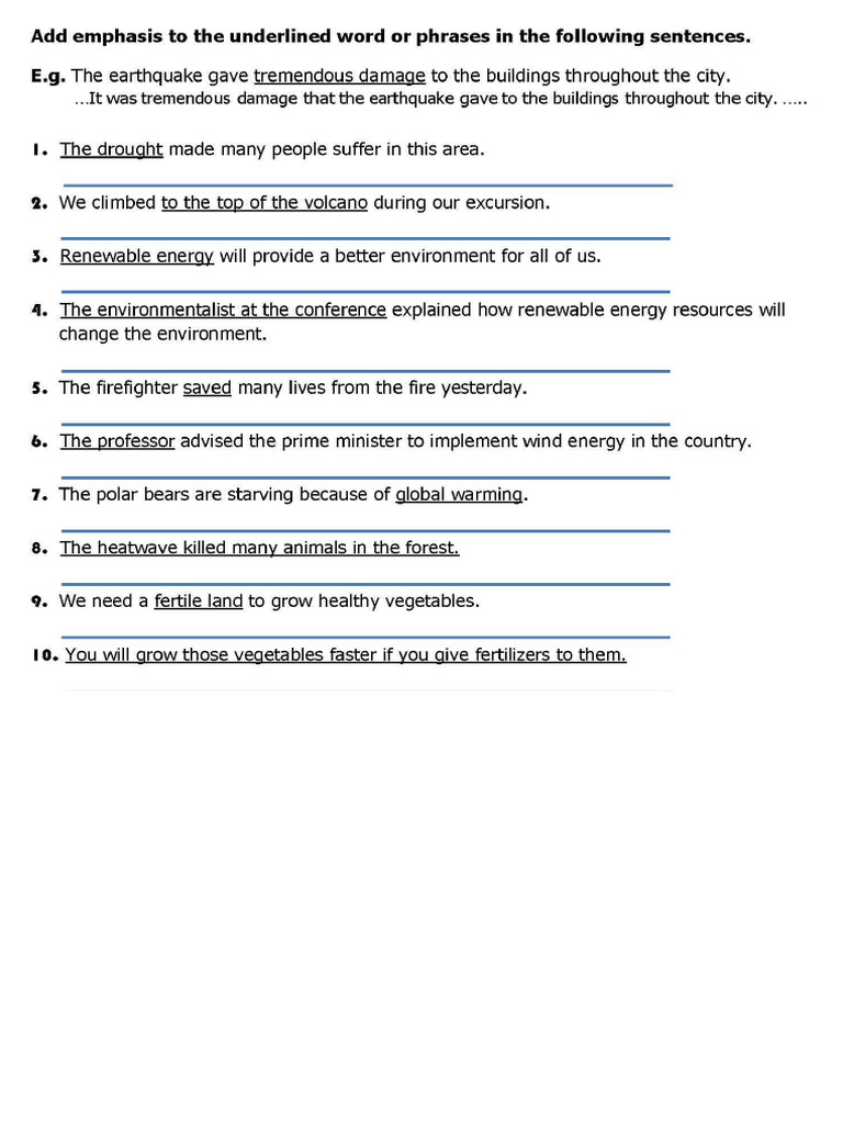 Unit 5 - Emphasis - Activities 09-11-2023 | PDF