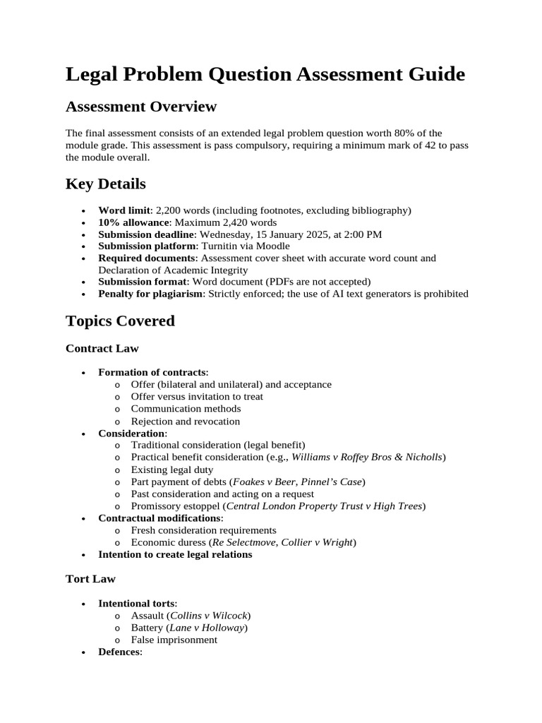 Lecture Problem Scenario Outline | PDF | Consideration | Tort