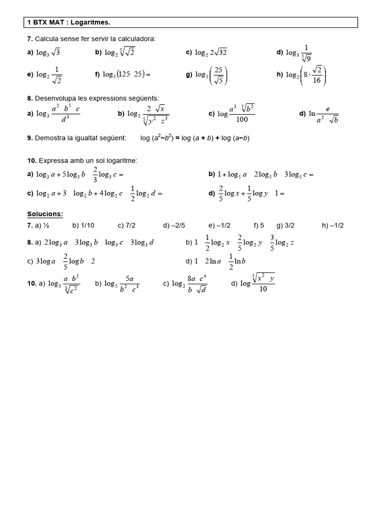 1MAT_02_logaritmes | PDF