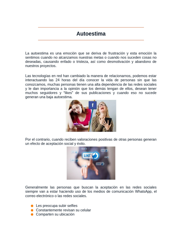 Impacto de Redes Sociales en Autoestima | PDF