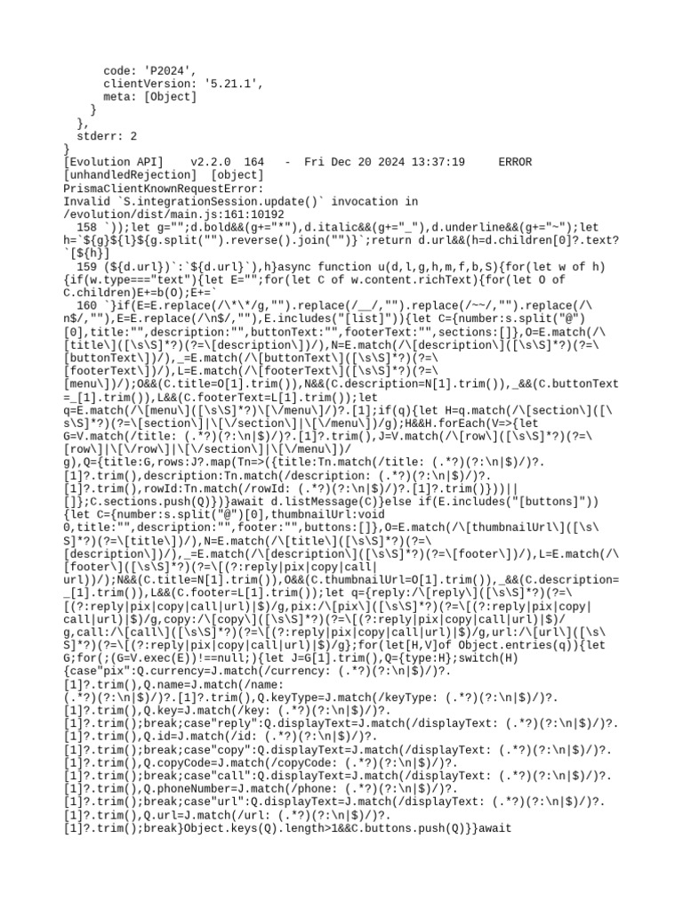 Evolutionapi-Evolution Api v2-1 Logs | PDF | Postgre Sql | Computer Programming