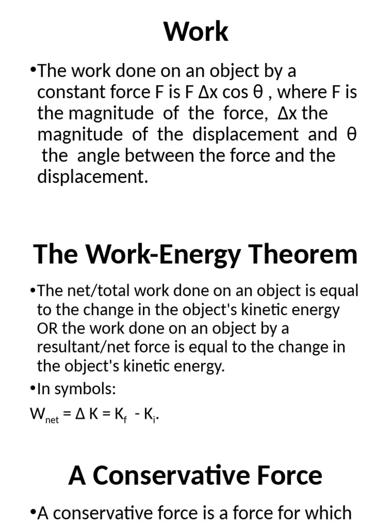 Work, Energy and Power | PDF
