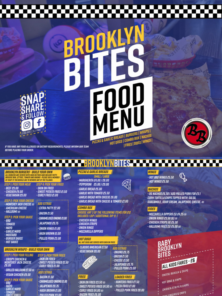 Brooklyn Bites Menu Level Preston 2024 | PDF | French Fries | Hamburgers