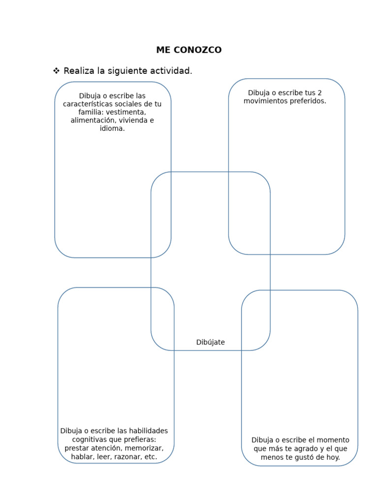 Actividad de Autoconocimiento Infantil | PDF