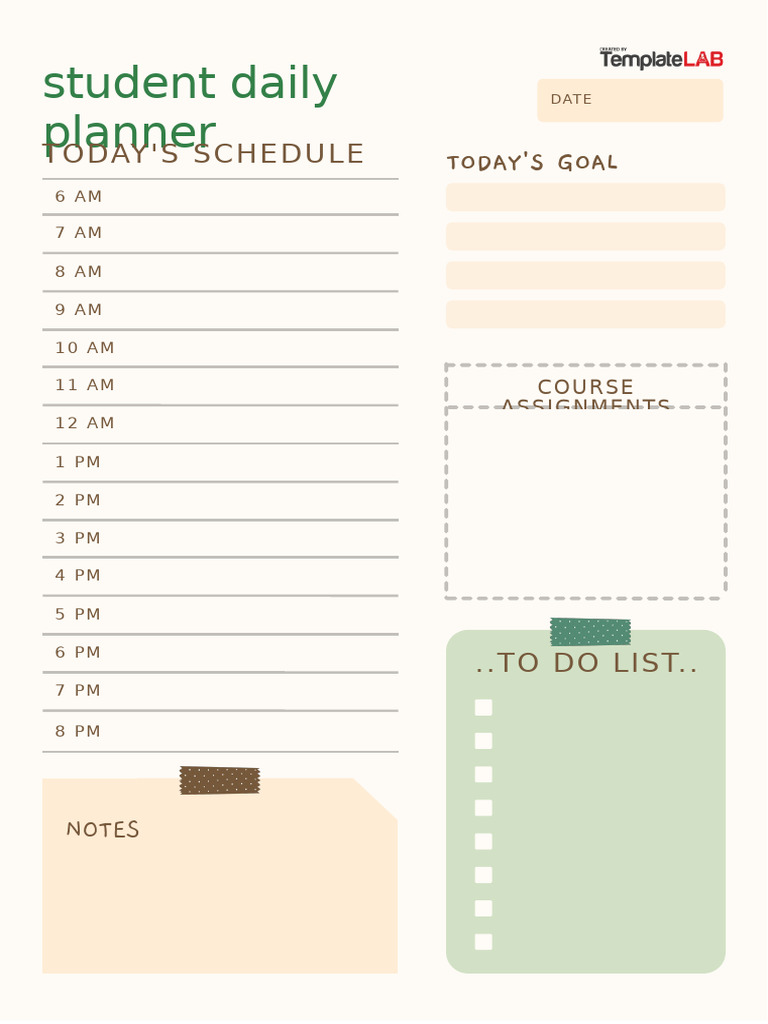 Student Daily Planner Template | PDF