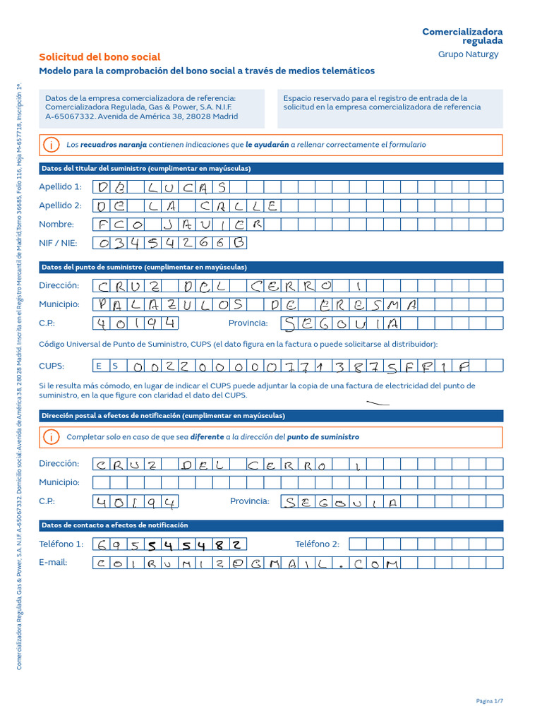 Solicitud Telematica Bono Social 2 | PDF