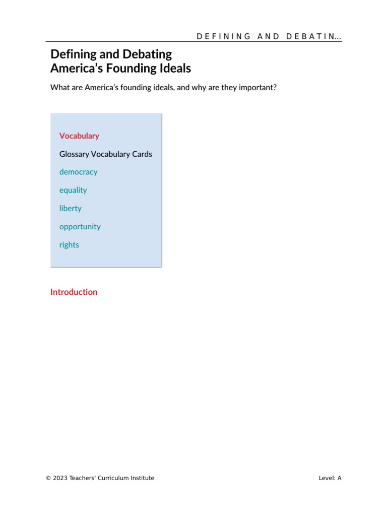 America's Founding Ideals Explained | PDF | United States Declaration ...