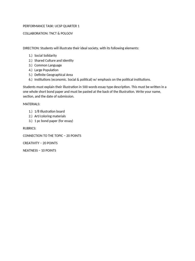 Performance-task 1 Ucsp | PDF