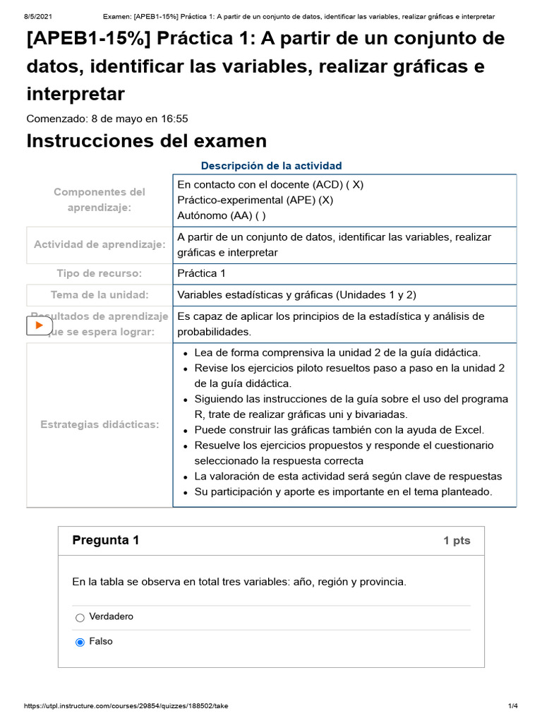 Examen - (APEB1-15%) Práctica 1 - A Partir de Un Conjunto de Datos, Identificar Las Variables ...