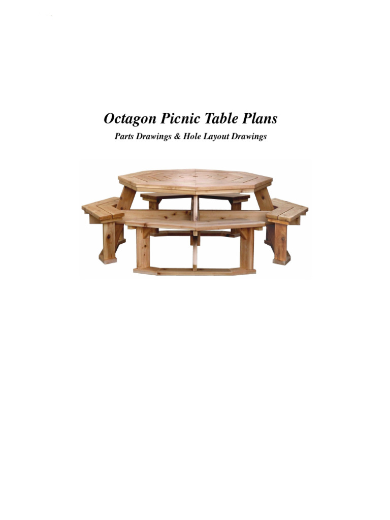 Octagon Picnic Table Construction Plans | PDF | Screw | Nut (Hardware)