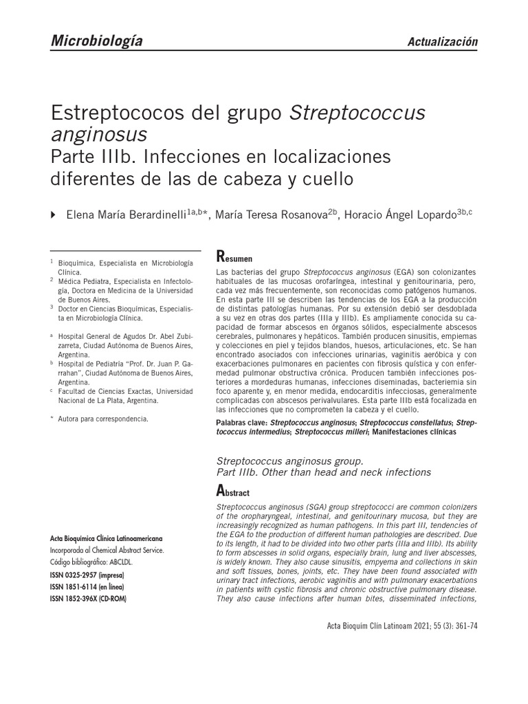 Infecciones por Streptococcus anginosus IIIb | PDF | Pseudomonas ...