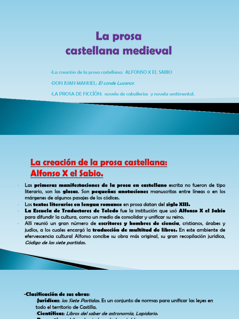 Prosa Castellana Medieval 1ºbach | PDF | Prosa
