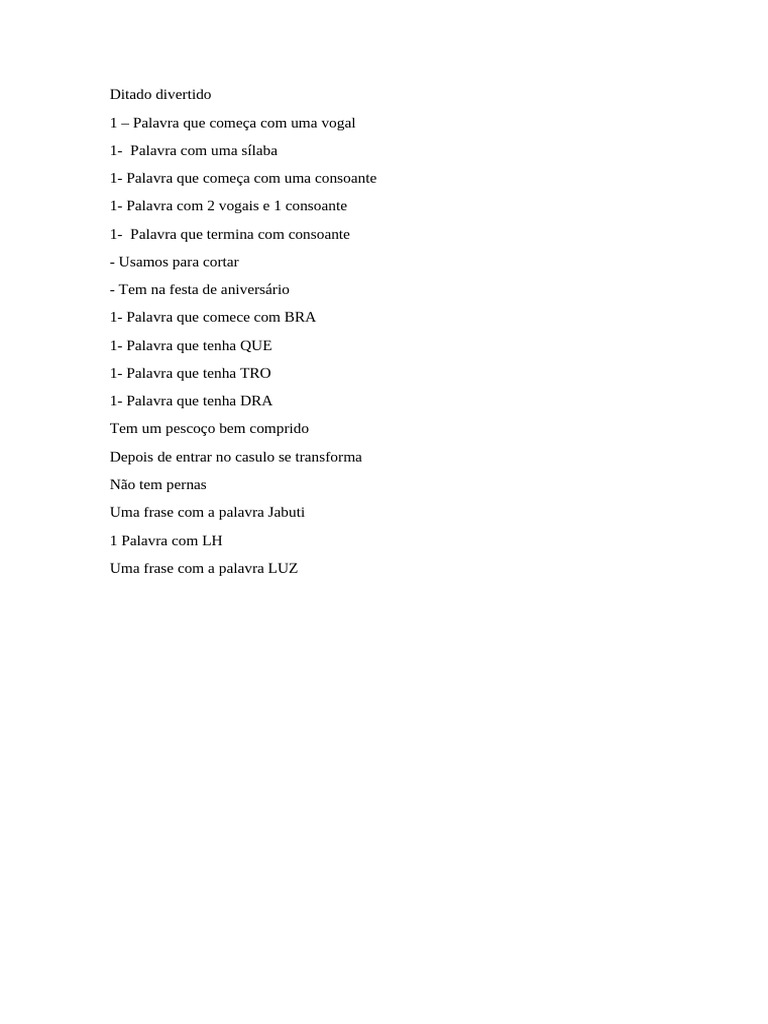 Ditado Divertido | PDF