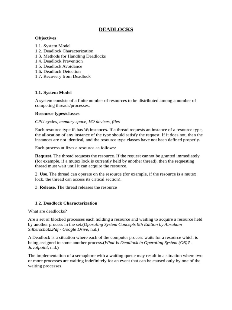 Deadlock Management for Developers | PDF | Process (Computing) | Computer Science