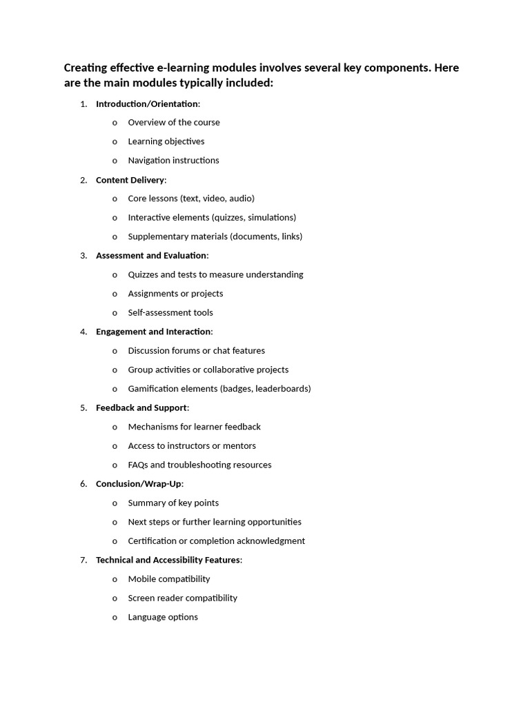 E-Learning Modules and Gen-Ai Integration | PDF | Educational ...