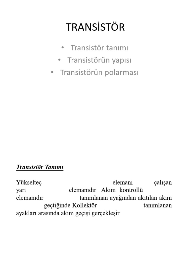 Transistör | PDF