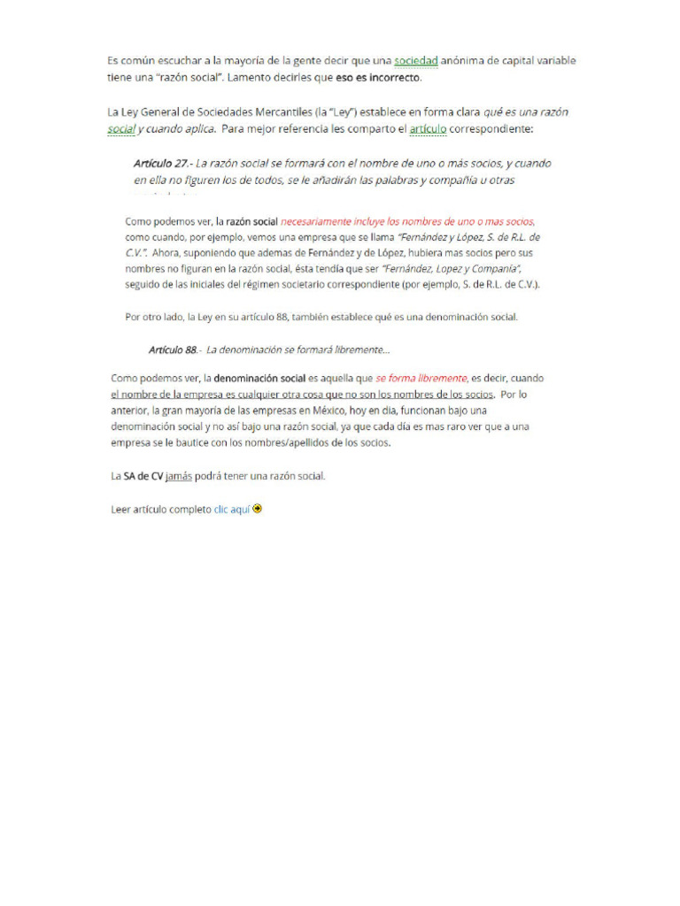Razon y Denominacion Social | PDF