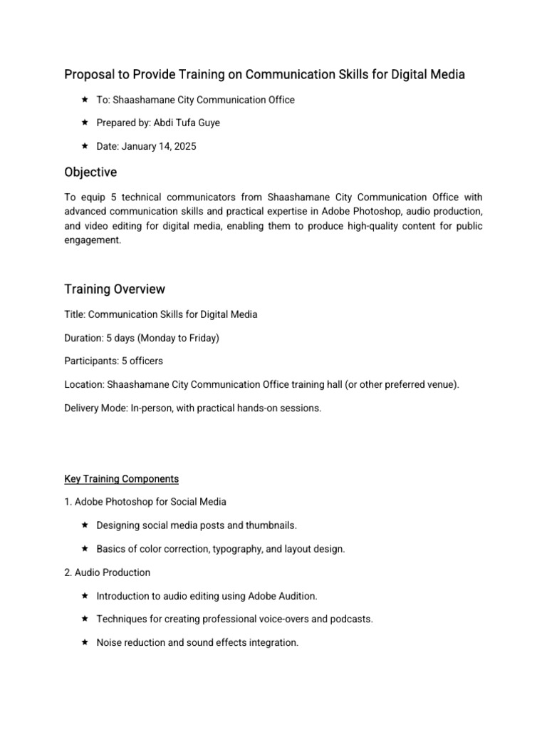 Final Revised Training Short Proposal | PDF