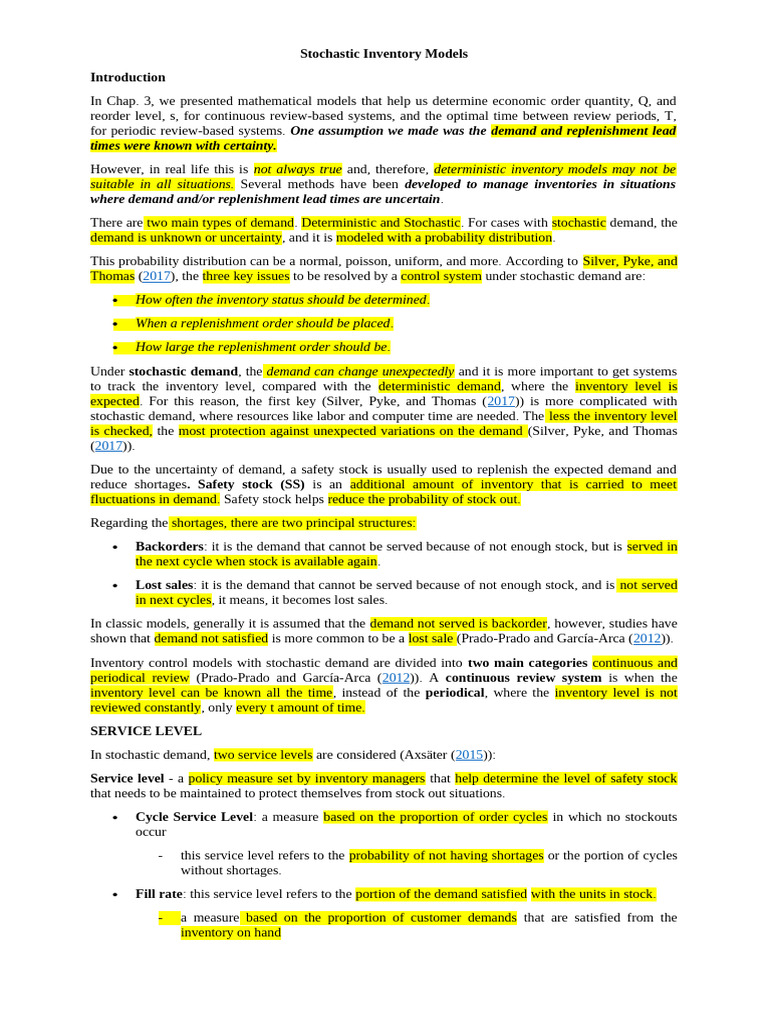 Stochastic-Inventory-Models-3 | PDF | Inventory | Probability Distribution