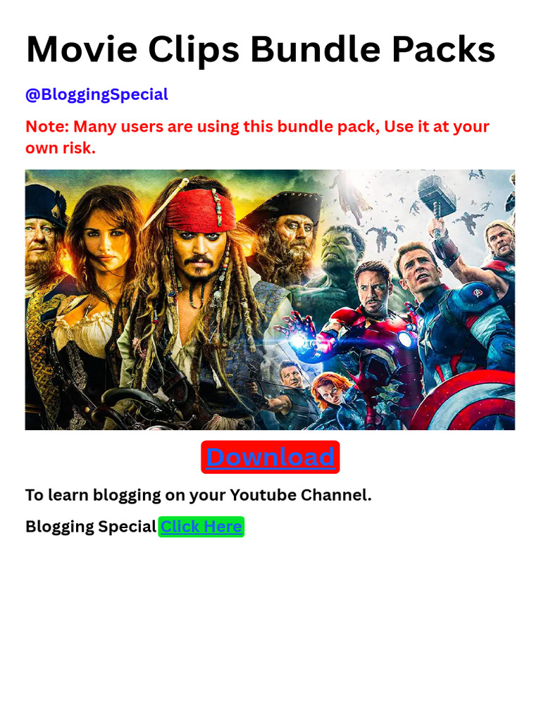 Movie Clips Bundle For Bloggers Pdf