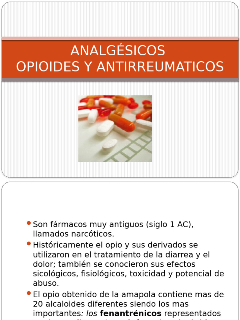 Opioides: Historia, Receptores y Usos | PDF | Analgésico | Opioide