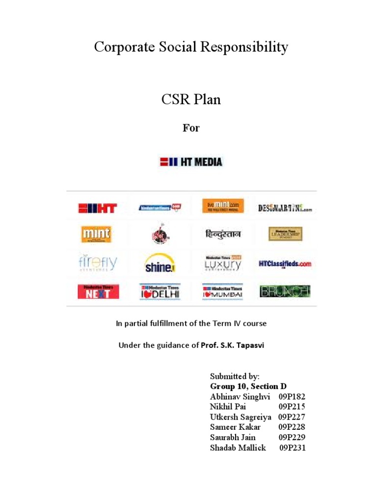 CSR Report | PDF | Corporate Social Responsibility | Non Governmental ...