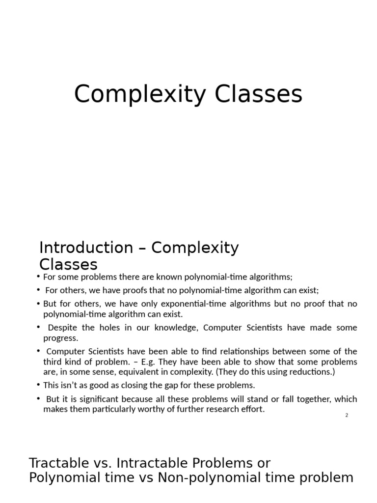 Complexity Classes | PDF | Computational Complexity Theory | Time Complexity
