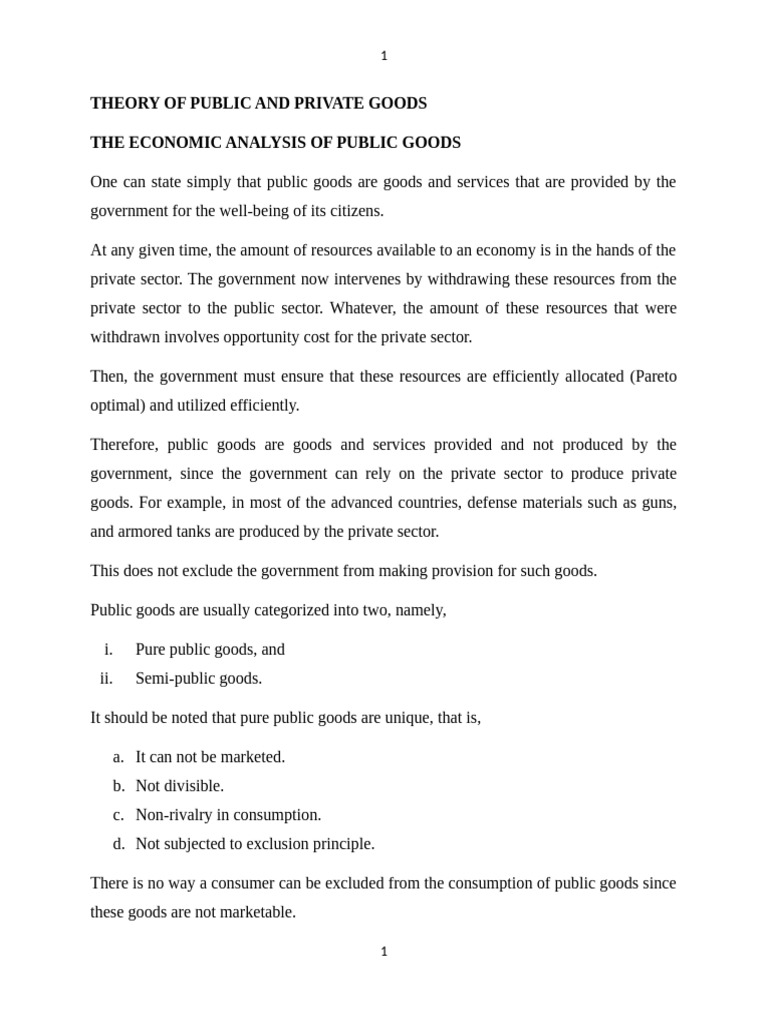 Economic Analysis of Public Goods | PDF | Utility | Economic Equilibrium