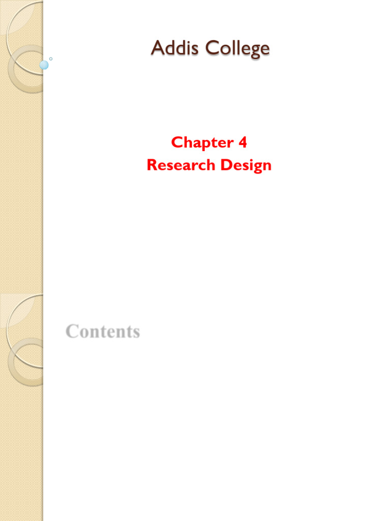 Chapter 4. Research Design | PDF | Sampling (Statistics) | Level Of ...