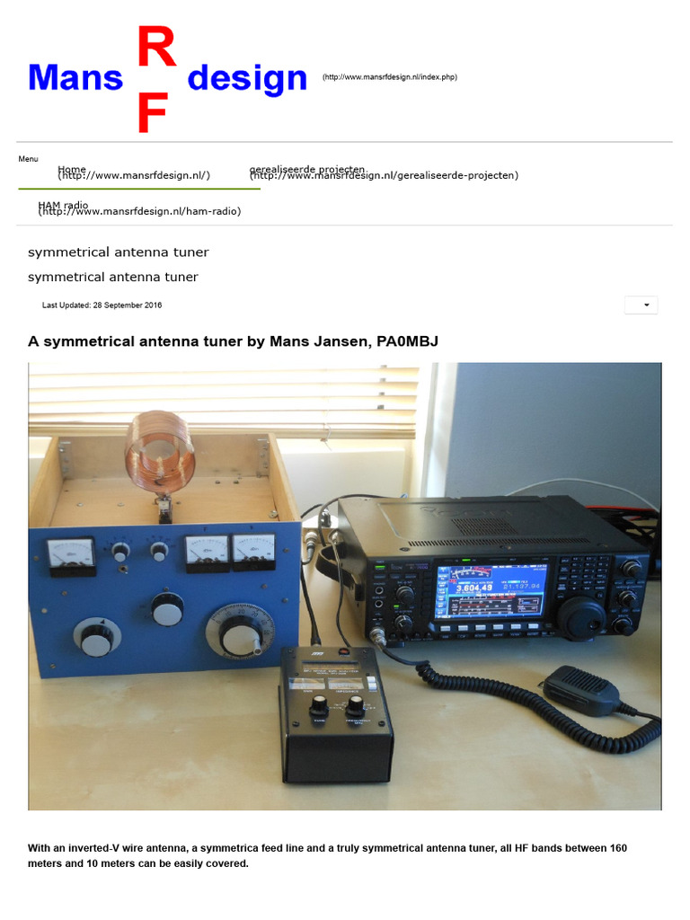 Symmetrical Antenna Tuner Design Guide | PDF | Antenna (Radio) | Inductor
