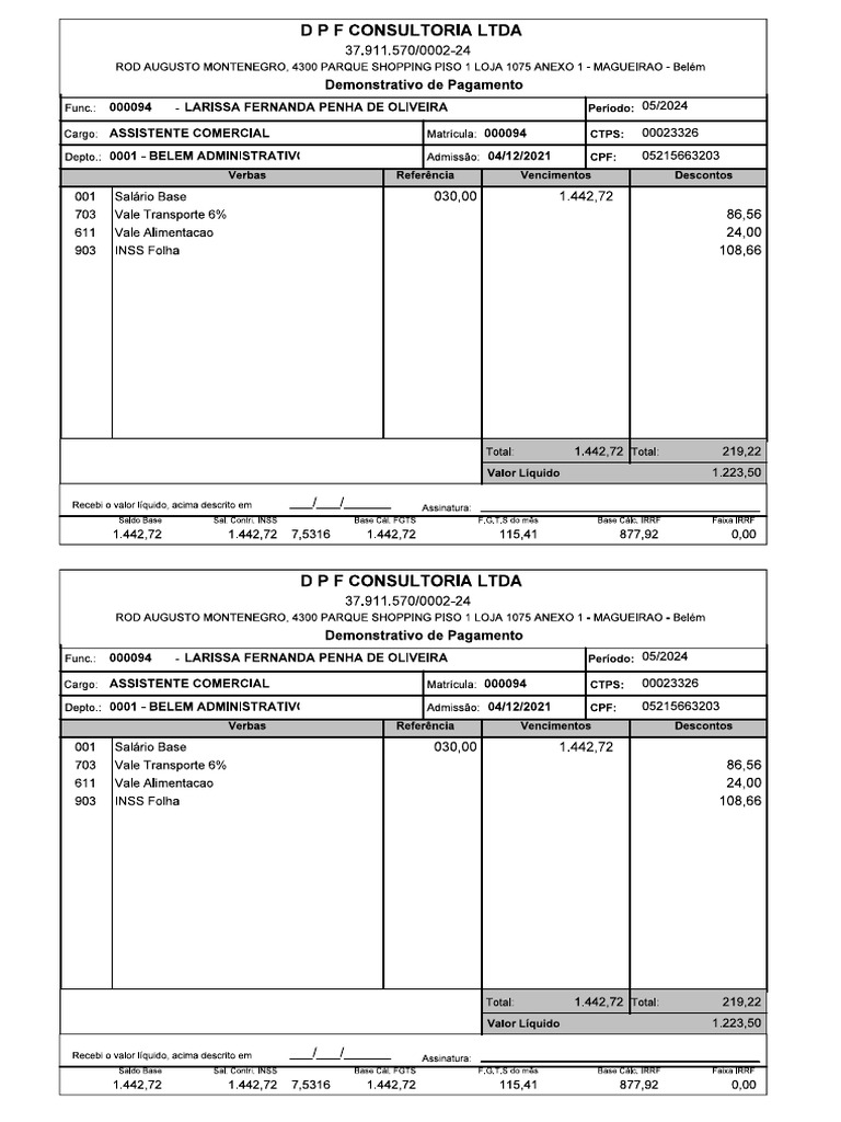 Holerite 5-2024 | PDF