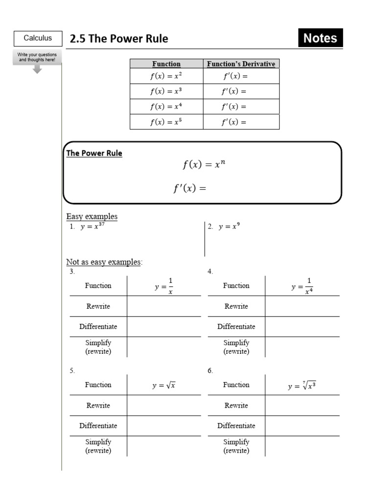 calc_2.5_packet | PDF | Derivative | Tangent