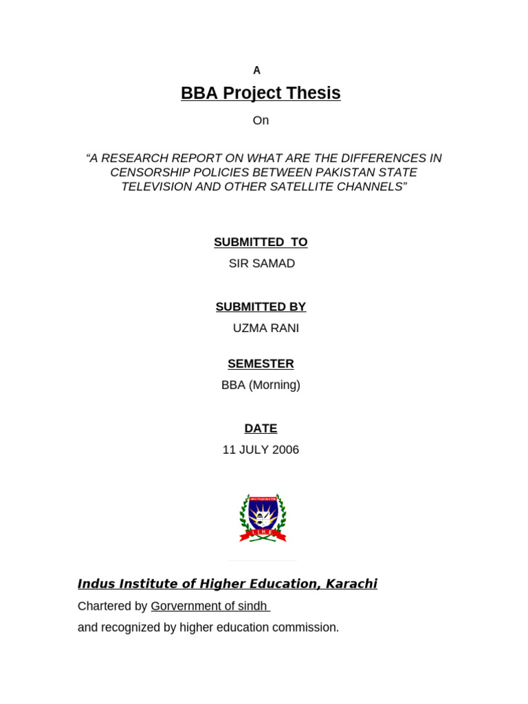 Thesis Reesearch Report[1].Doc | PDF