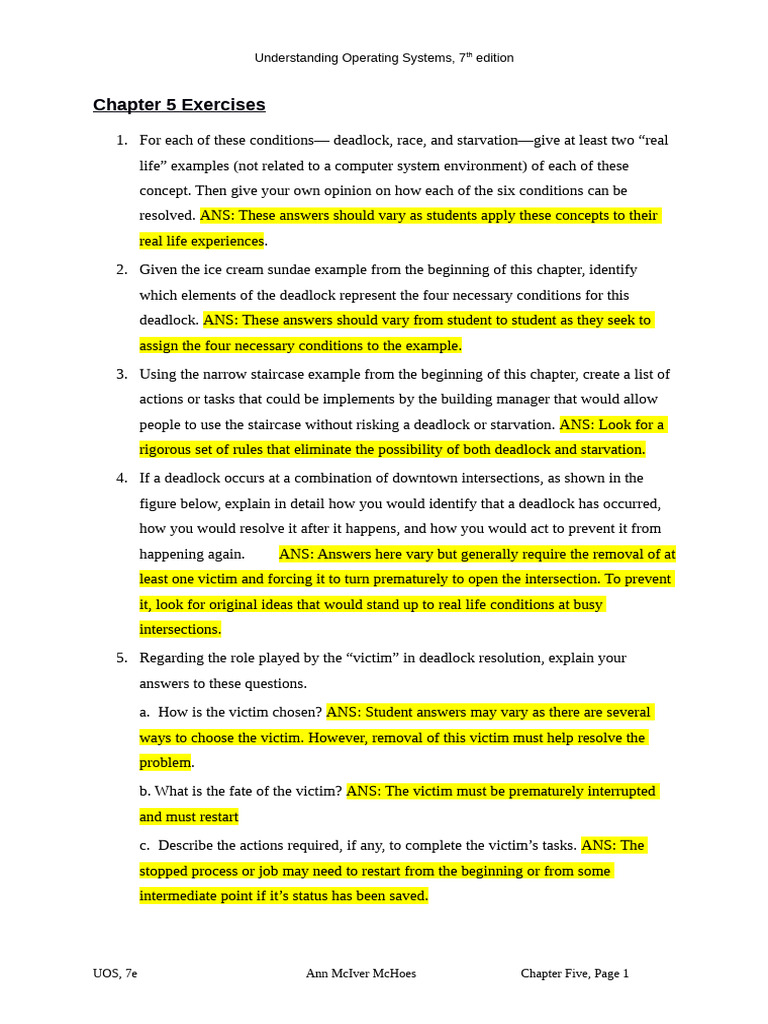 Chapter5 Exercise QnA | PDF | Process (Computing) | Computer Data Storage