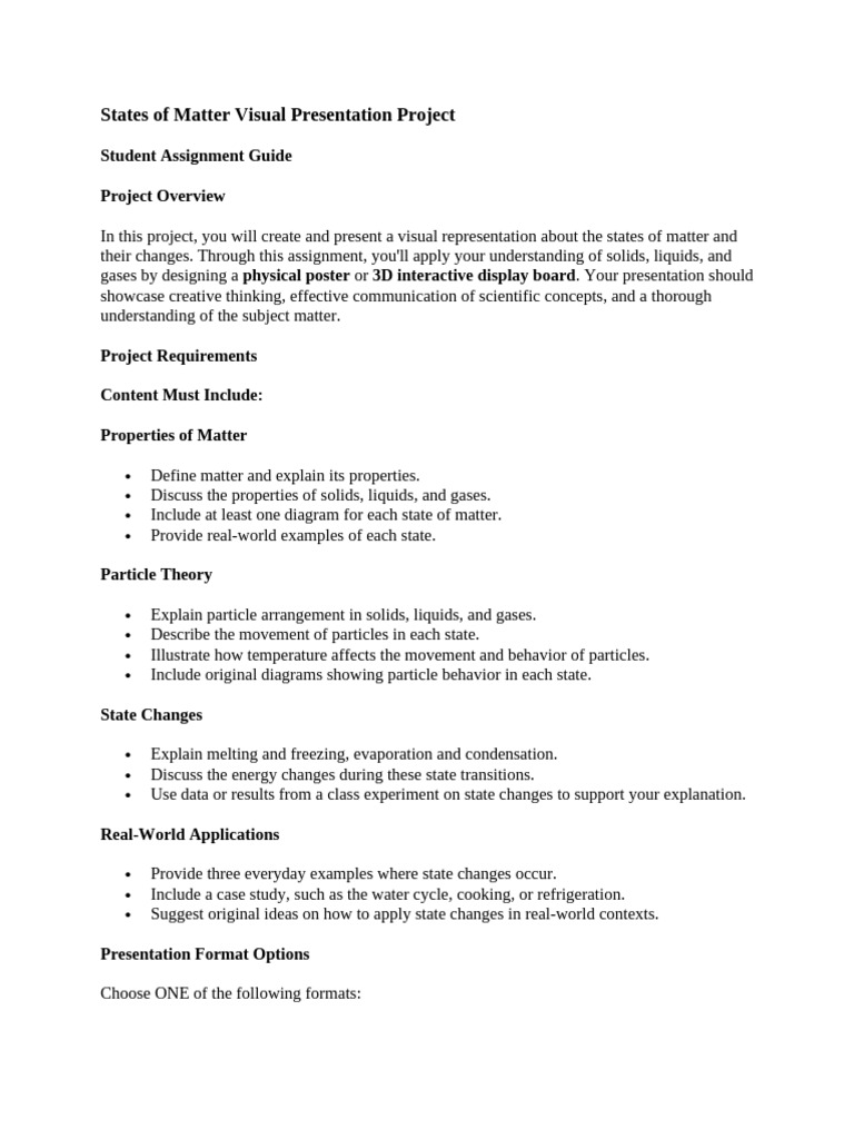 States of Matter Visual Presentation Project | PDF | Matter | Liquids
