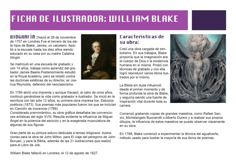 Ficha 3 Historia | PDF | William Blake